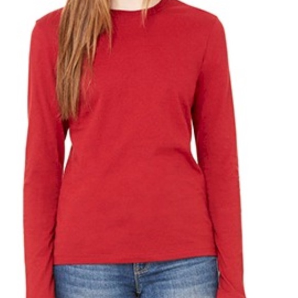Bella Canvas | Tops | Red Bella Long Sleeve Tee Size Large New Nwt ...